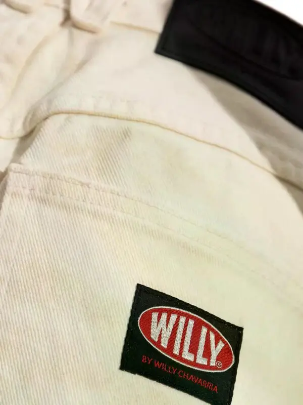 WILLY CHAVARRIA Logo Patch Denim Trousers