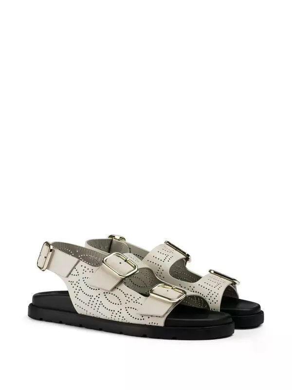 DOUCAL'S Buckle Leather Sandals - Neutrals