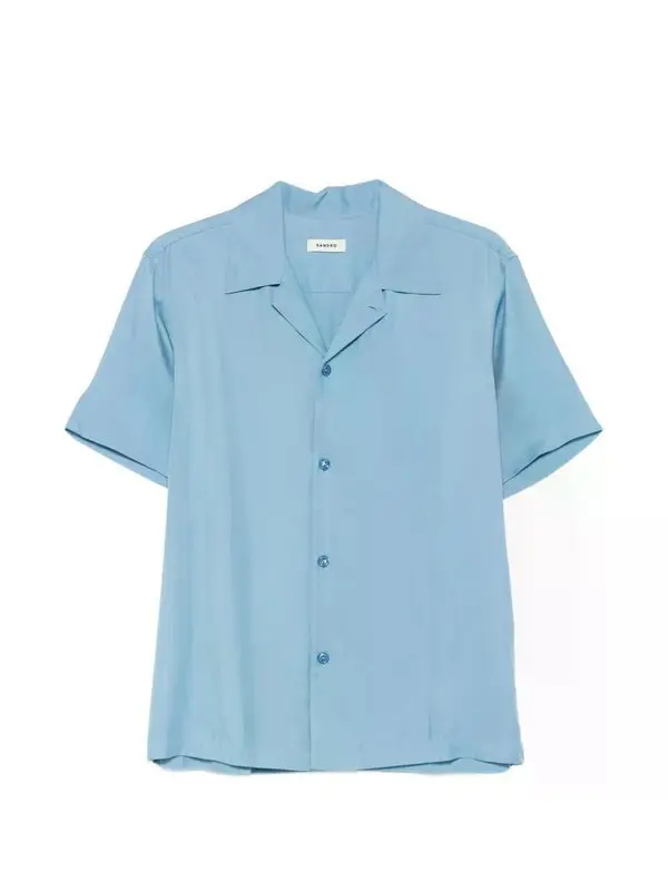 Sandro Loose-fit Shark Collar Shirt - Blue