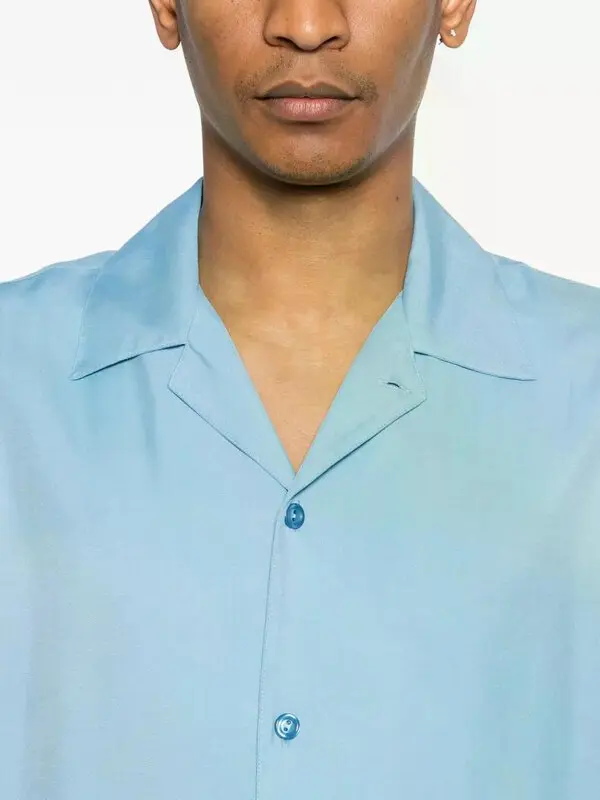 Sandro Loose-fit Shark Collar Shirt - Blue