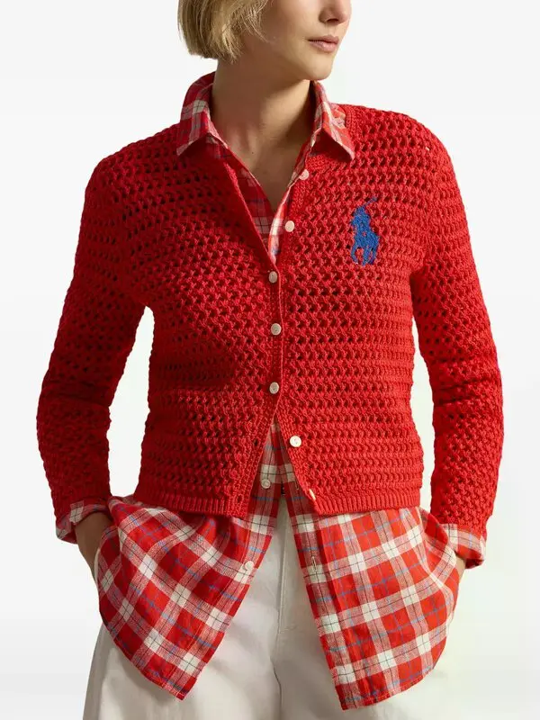 Polo Ralph Lauren Crochet Appliqué Cardigan
