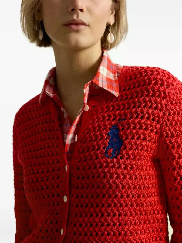 Polo Ralph Lauren Crochet Appliqué Cardigan