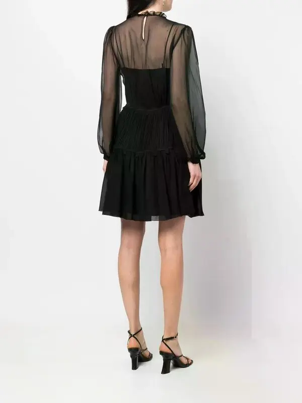 Alberta Ferretti Long-sleeve Silk Shift Dress