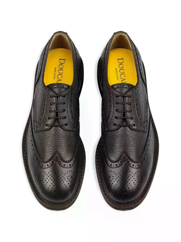 DOUCAL'S Lace-up Leather Derby Shoes
