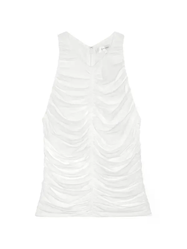 FRAME Ruched Tank Top - White