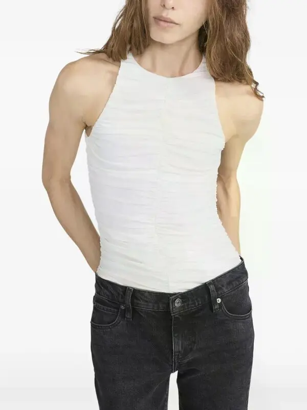 FRAME Ruched Tank Top - White