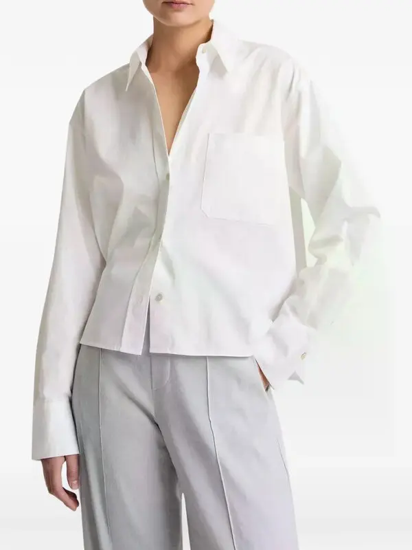 Vince Cropped Long-sleeve Shirt