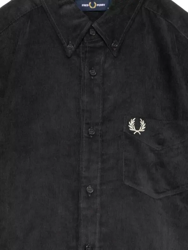 Fred Perry Logo-embroidered Corduroy Shirt - Grey