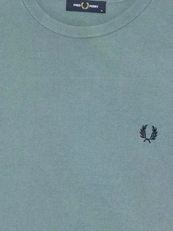 Fred Perry Logo-embroidered Round Neck Jumper - Blue