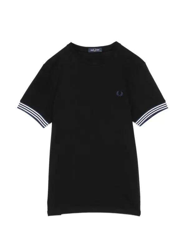 Fred Perry Logo-embroidered Striped Cuffs T-shirt