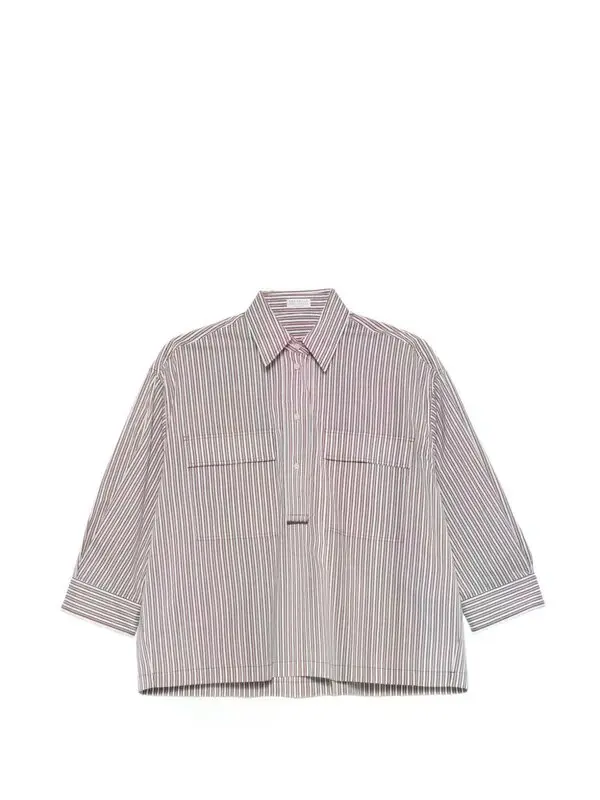 Brunello Cucinelli Striped Pocket Blouse