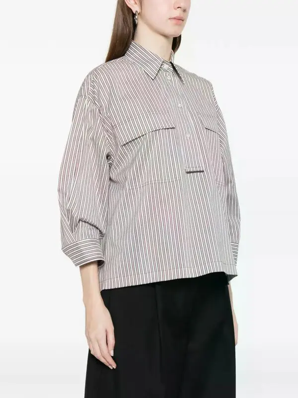 Brunello Cucinelli Striped Pocket Blouse