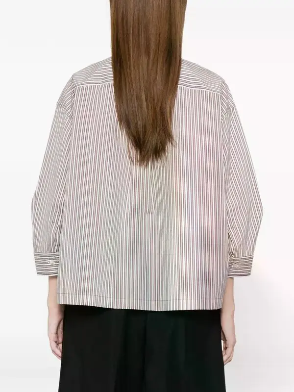 Brunello Cucinelli Striped Pocket Blouse