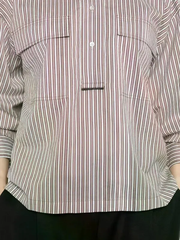 Brunello Cucinelli Striped Pocket Blouse