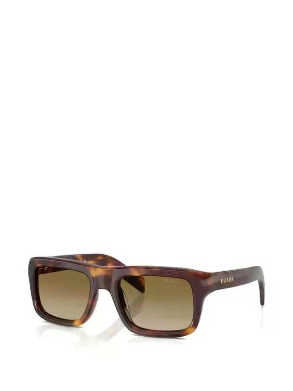 Prada Tortoiseshell-effect Rectangle-frame Sunglasses - Brown