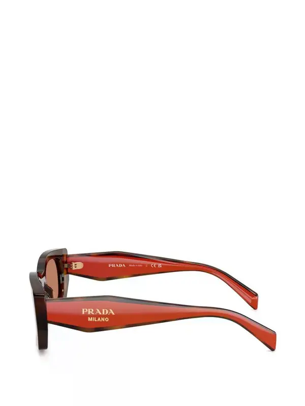 Prada Geometric Frame Sunglasses - Brown