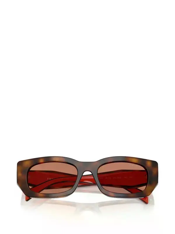 Prada Geometric Frame Sunglasses - Brown