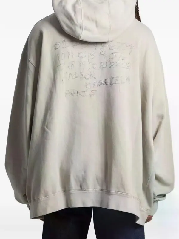 MAISON MARGIELA Cotton Zip Up Hoodie - Neutrals