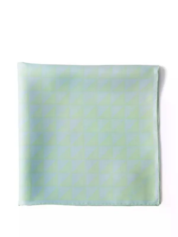 Prada Printed Silk Twill Scarf 55x55 - Blue