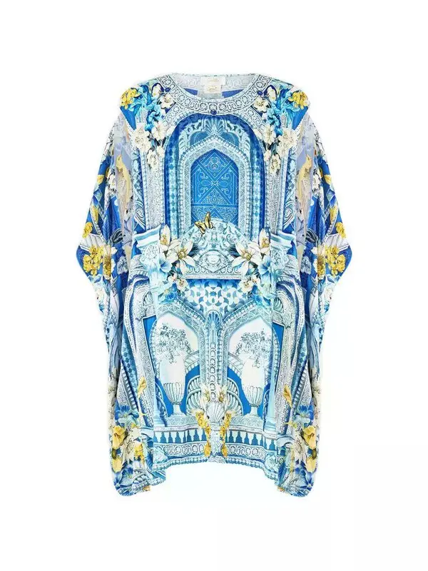 Camilla Draped Split-sleeves Top