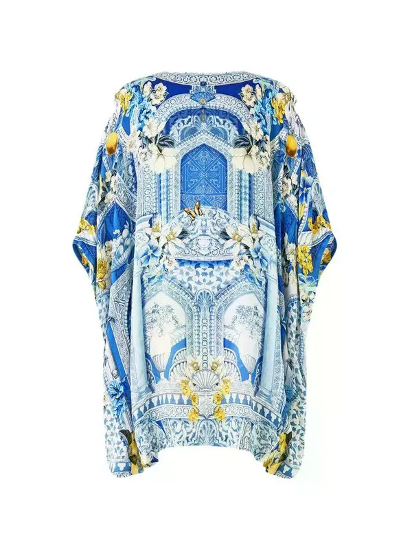 Camilla Draped Split-sleeves Top