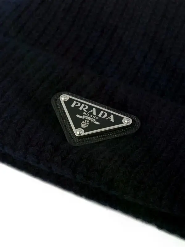 Prada Wool And Cashmere Beanie - Blue