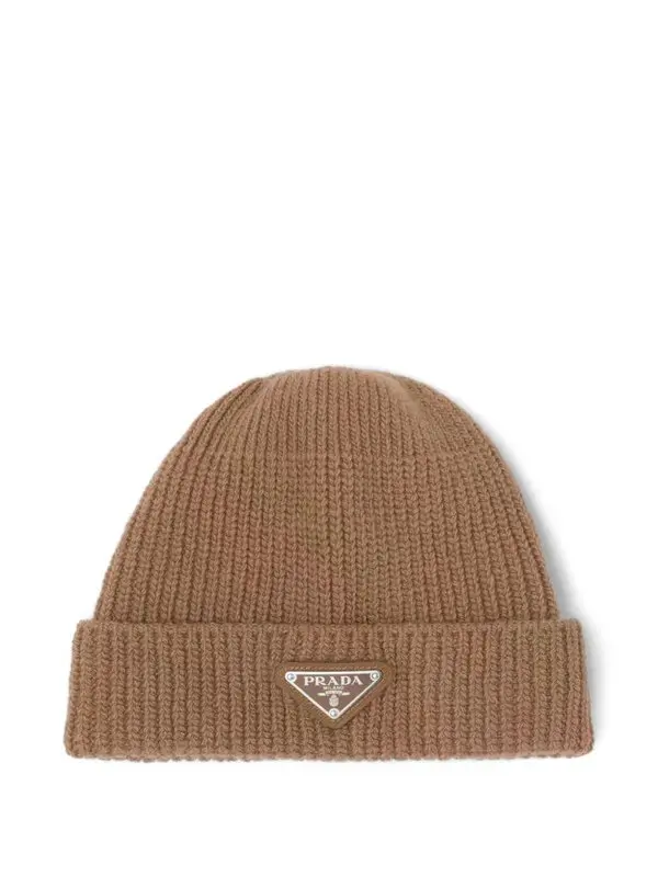 Prada Wool And Cashmere Beanie - Brown
