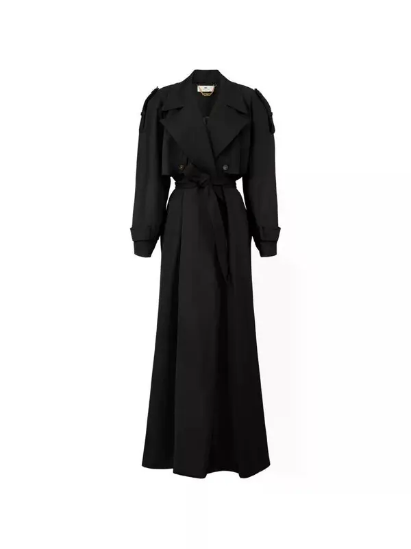 Elisabetta Franchi Structured Shoulder Belted Trench Coat