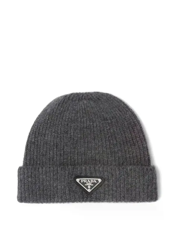 Prada Wool And Cashmere Beanie - Grey