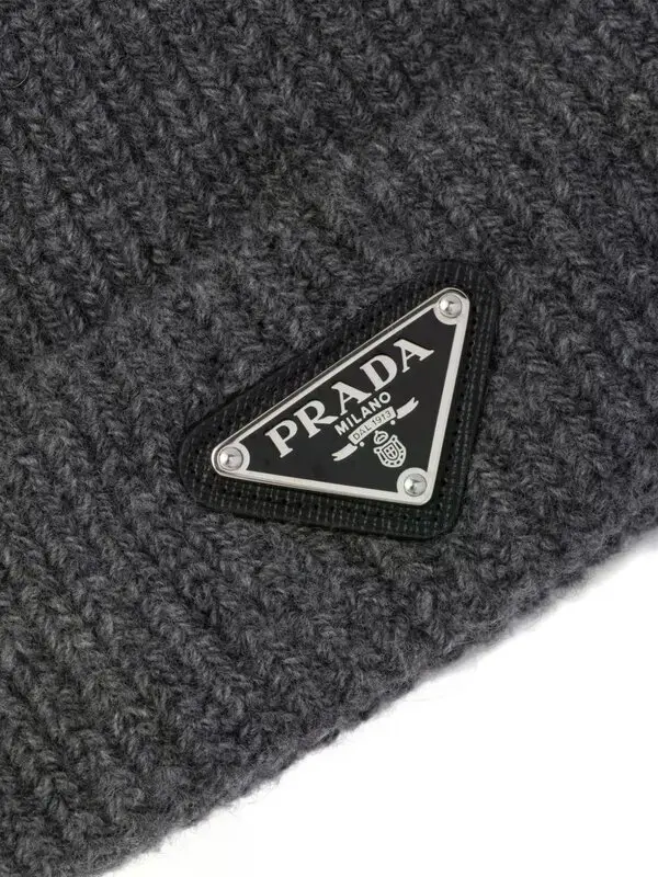 Prada Wool And Cashmere Beanie - Grey