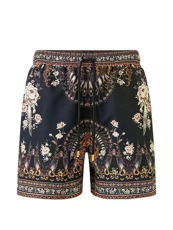 Camilla Flamenco Folklore Printed Swim Shorts - Black