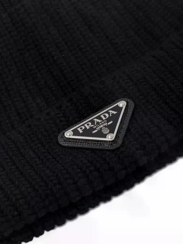Prada Wool And Cashmere Beanie - Black