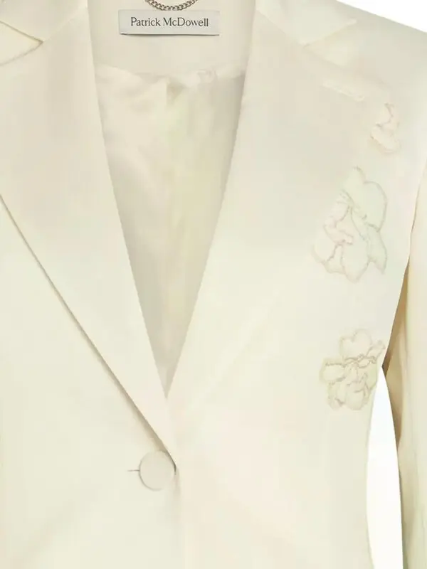 PATRICK ASSARAF Floral-embroidered Single-breasted Blazer