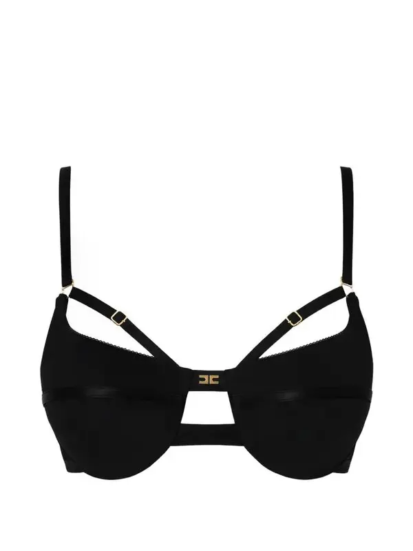 Elisabetta Franchi Logo-plaque Strap Bra - Black