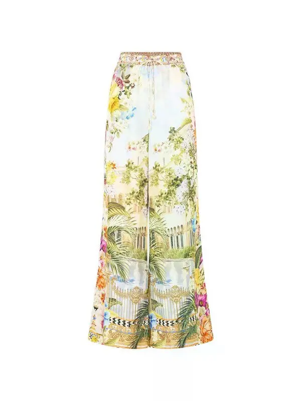 Camilla Floral Print Wide Leg Trousers