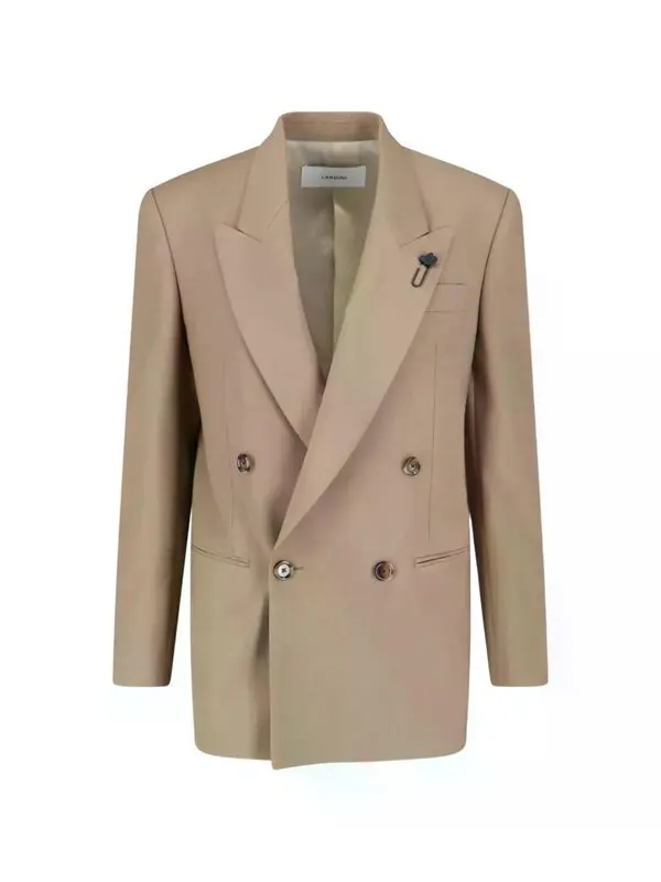 LARDINI Cameron Double-breasted Blazer - Neutrals