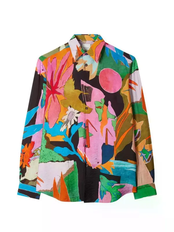 Paul Smith Buttoned Floral-print Shirt