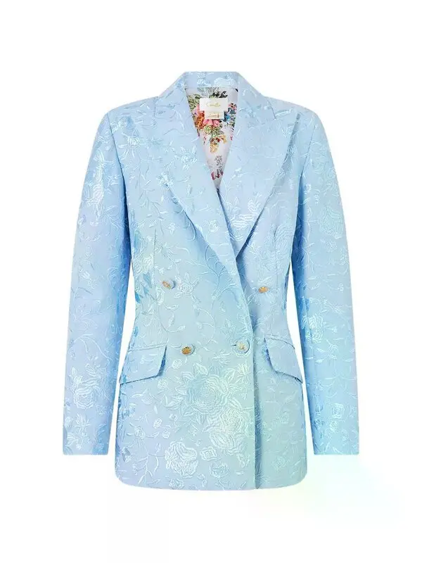 Camilla Floral-embroidered Double-breasted Blazer