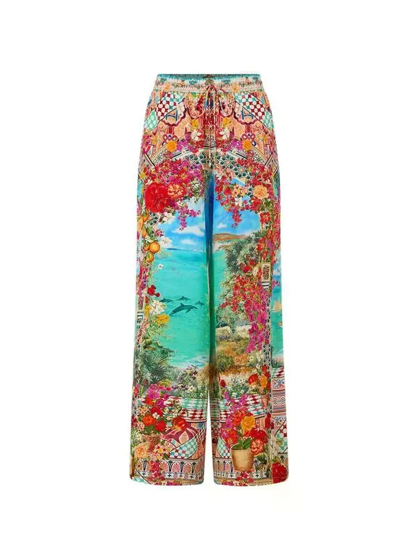 Camilla Meet Me In Mallorca" Printed Trousers - Red