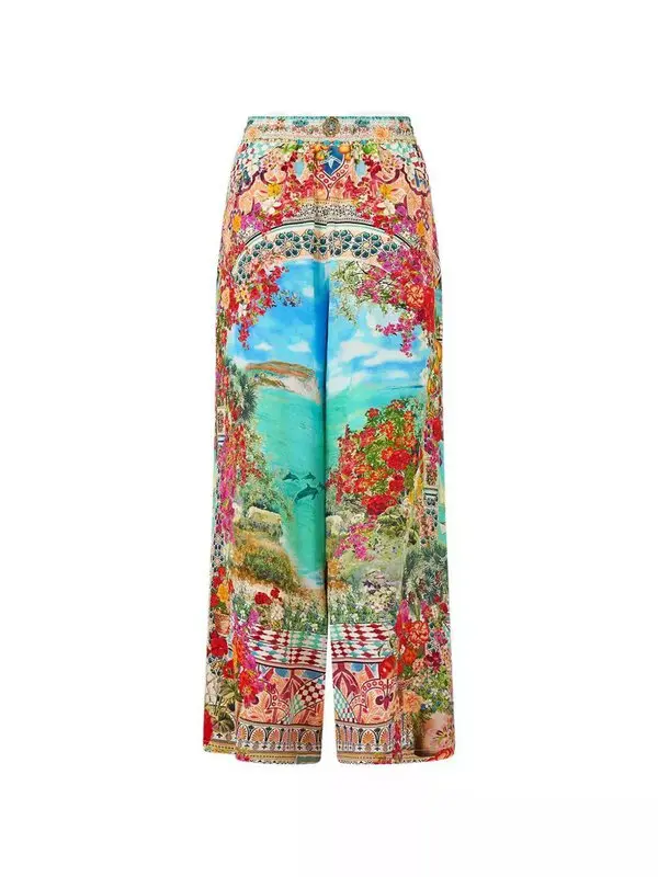 Camilla Meet Me In Mallorca" Printed Trousers - Red