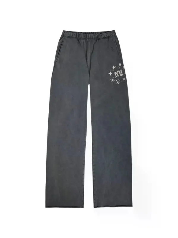DUKE + DEXTER Ny Paint-splatter Print Cotton Sweatpants - Grey