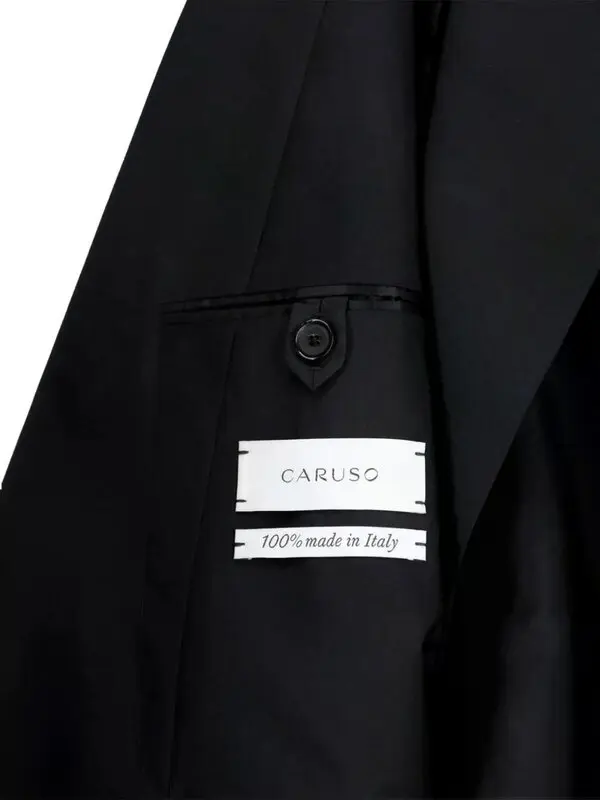 Caruso Double-breasted Suit - Black