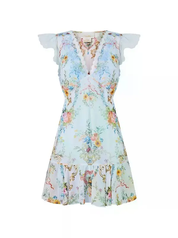 Camilla Ruffled-sleeve Mini Dress
