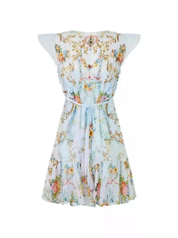 Camilla Ruffled-sleeve Mini Dress