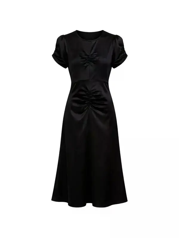 N°21 Ruching Short-sleeve Midi Dress - Black