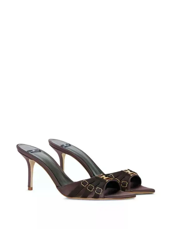 Elisabetta Franchi Leather High Heel Sandals - Brown