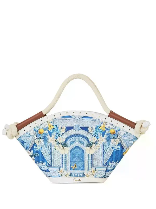 Camilla De Nada Granada Floral-print Knot Tote