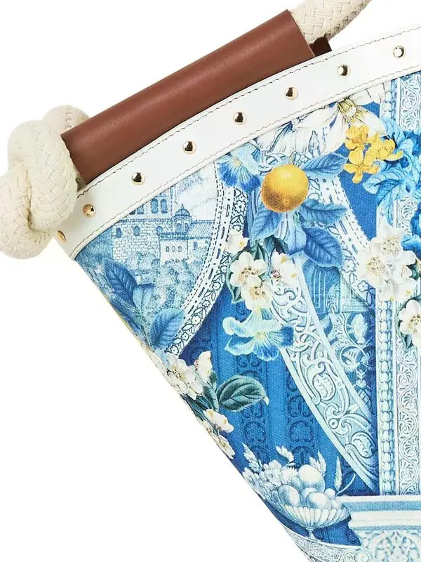 Camilla De Nada Granada Floral-print Knot Tote