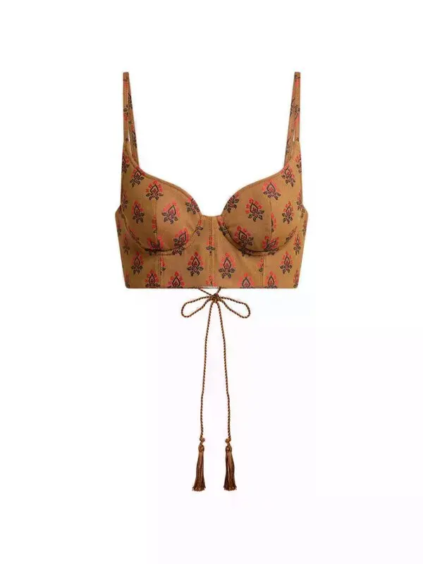 Etro Flower-embroidered Crop Top - Neutrals