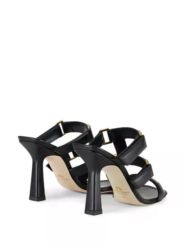 Elisabetta Franchi Nappa Leather Heeled Sandals With Gold-tone Hardware